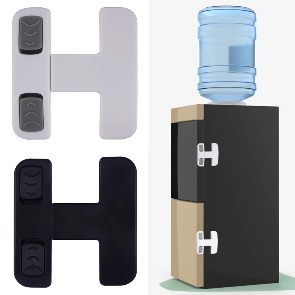 Home Refrigerator Fridge Lock, Door Window Child Safety Strap Lock Latch Catch, Easy to Install(Black)