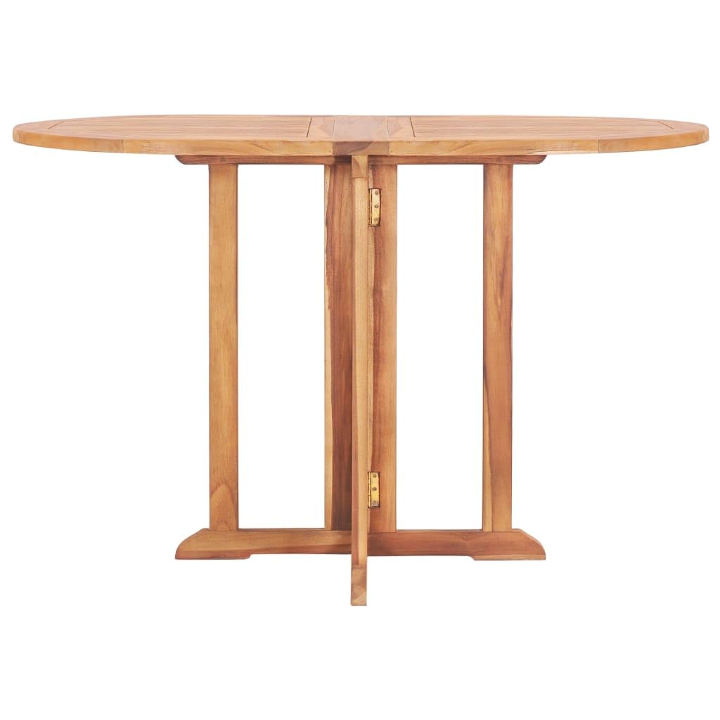 vidaXL Teak Wood Folding Butterfly Patio Dining Table 47.2" by 27.6" by 29.5" - Versatile Indoor/Outdoor Furniture, Weather Resistant, Seats Four