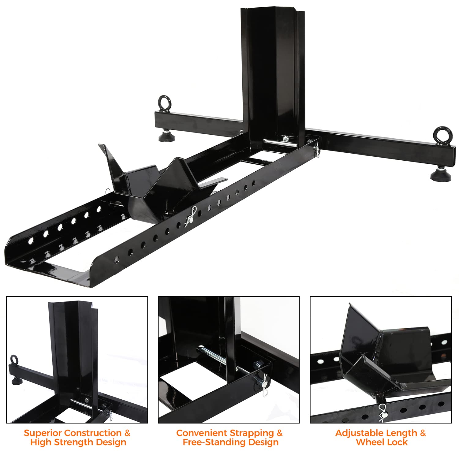 EGO BIKE Adjustable Motorcycle Wheel Chock Upright 1800lb Capacity Adjustable Motorcycle Stand Wheel Tire Chock for 15"-22" Wheels