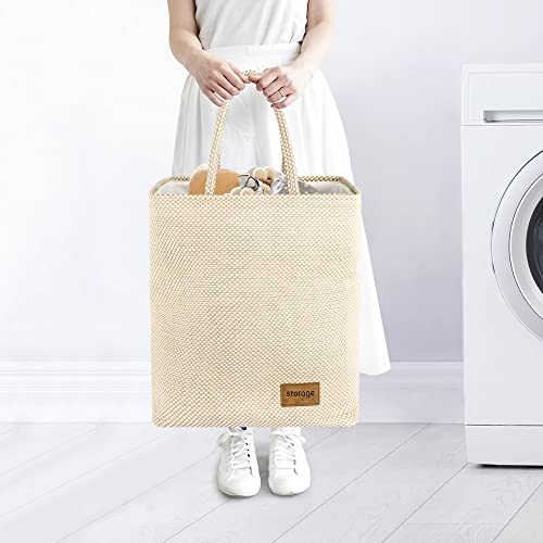 QiANBiRD Laundry Basket Hamper-Large Foldable Tall Unique Laundry Basket Organizer Collapsible Laundry Hamper Fabric Blanket Storage Basket with Handles for Clothes Toys in the Home or Dorm