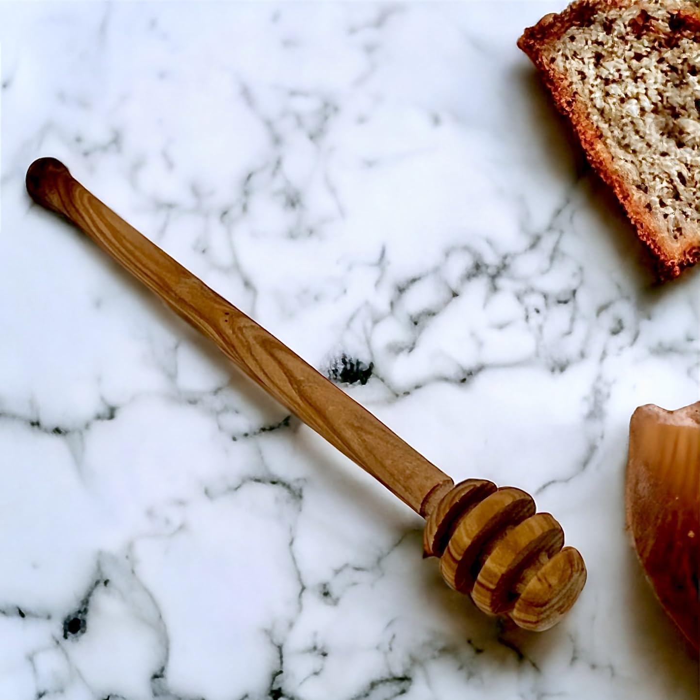 Olive wood honey dipper - 6 inches honey spoon