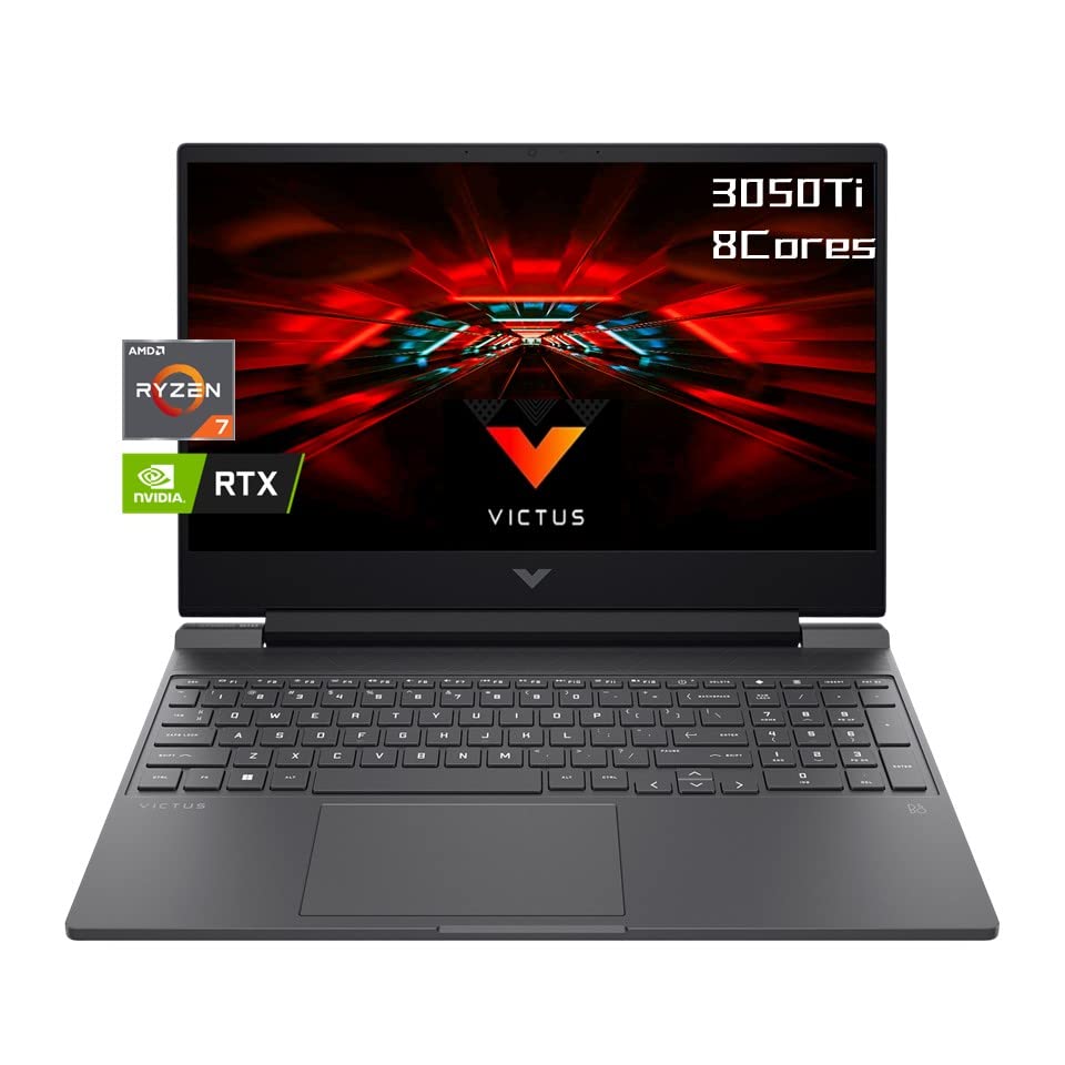 HP 2022 Newest Victus 15.6" FHD IPS Display, AMD Ryzen 7 5800H (8cores) Gaming Laptop – NVIDIA RTX 3050 Ti, Win 11 HDMI 2.1 WiFi 6, Backlit KB, Black, w/Mouse Pad (32GB RAM | 2TB PCIe SSD)