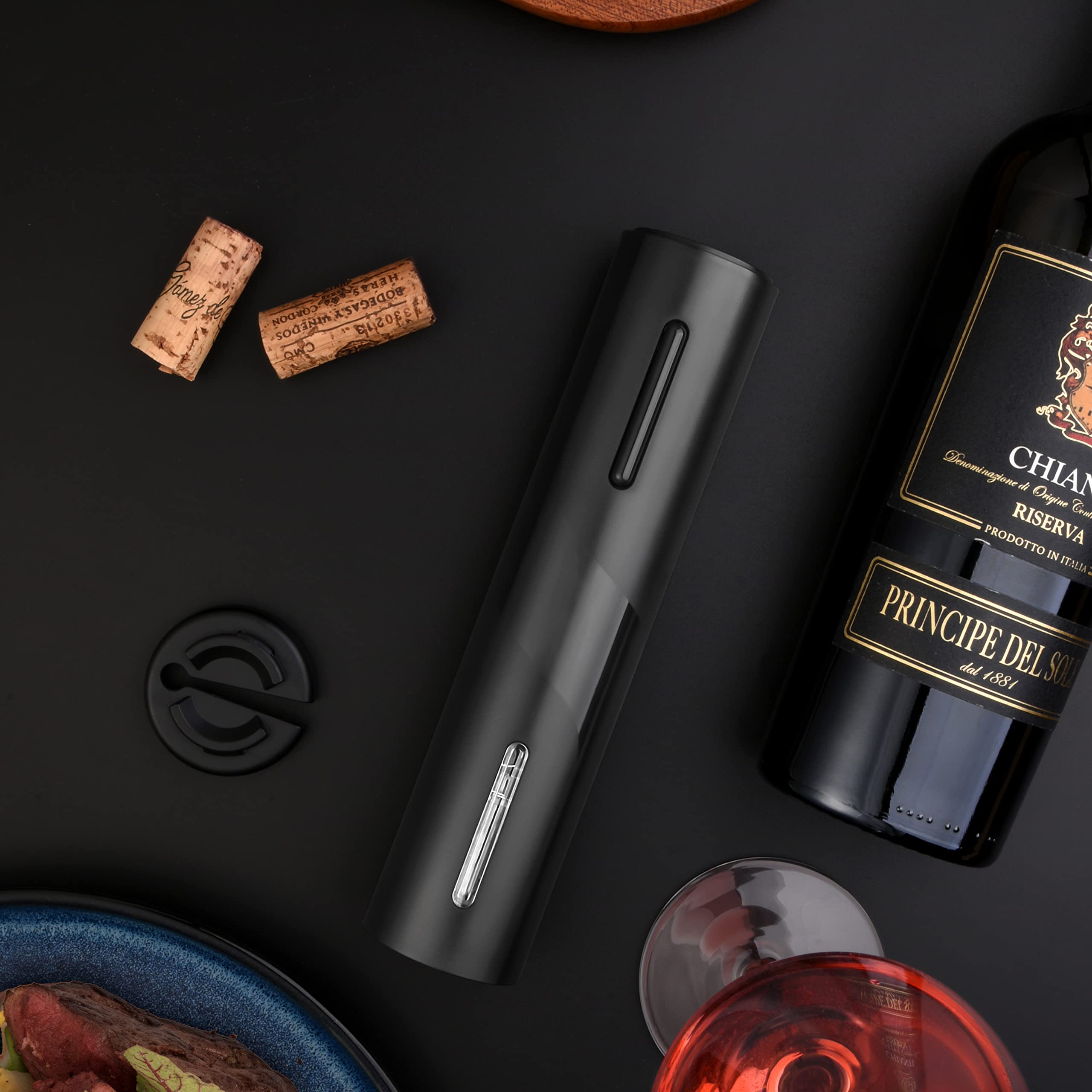 KAVYDENS 4-in-1 Electric Wine Opener Set – USB Rechargeable with Wine Decanter, Wine Aerator,Pourer, Wine Stopper and Foil Cutter. Gift set for Weddings, Parties, and Home Use