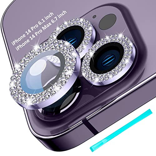 Tensea for iPhone 14 Pro/iPhone 14 Pro Max Camera Lens Protector Bling, Protection Camera Cover Tempered Glass Screen Protector Diamond Metal Individual Ring for 14Pro 6.1" / 14 ProMax 6.7 inch 2022