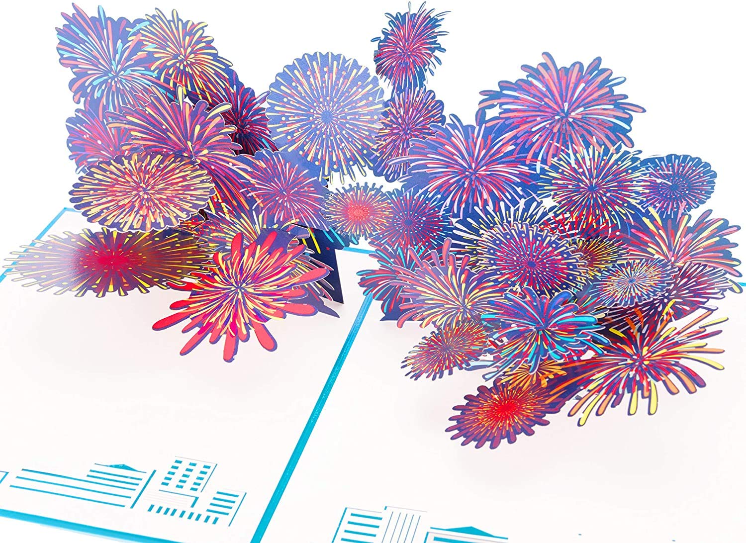 PopLife Fireworks 3D Pop Up New Years Card - NYE Popup, Happy Birthday, Independence Day Fourth of July, Congratulations Card - Fold Flat for Mailing - for Son, for Daughter, for Friend, for Co-worker