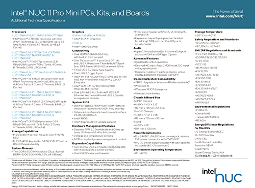 Intel NUC 11 Pro NUC11TNKV5 Tiger Canyon Home & Business Mini PC Desktop 11th Generation Intel® Core™ i5-1145G7 Processor with Intel vPro® Technology,4 Cores,8 Threads(8G RAM,256G SSD)