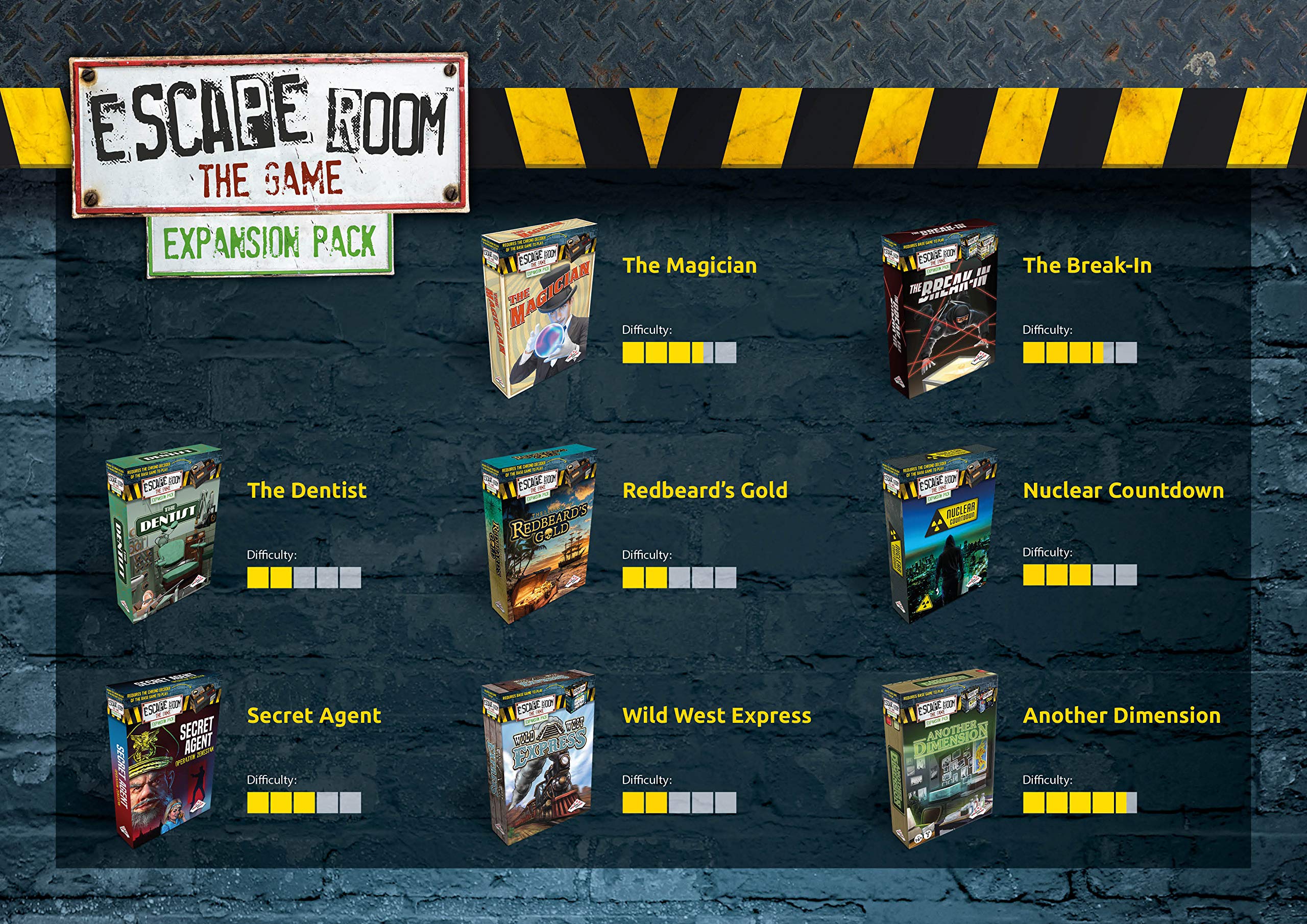 Identity Games [www.identity games.com] Escape Room The Game Bundle - Base Game Version 2 - with 4 Thrilling Escape Rooms + Expansion Pack The Dentist - for Adults and Teens (English Version)