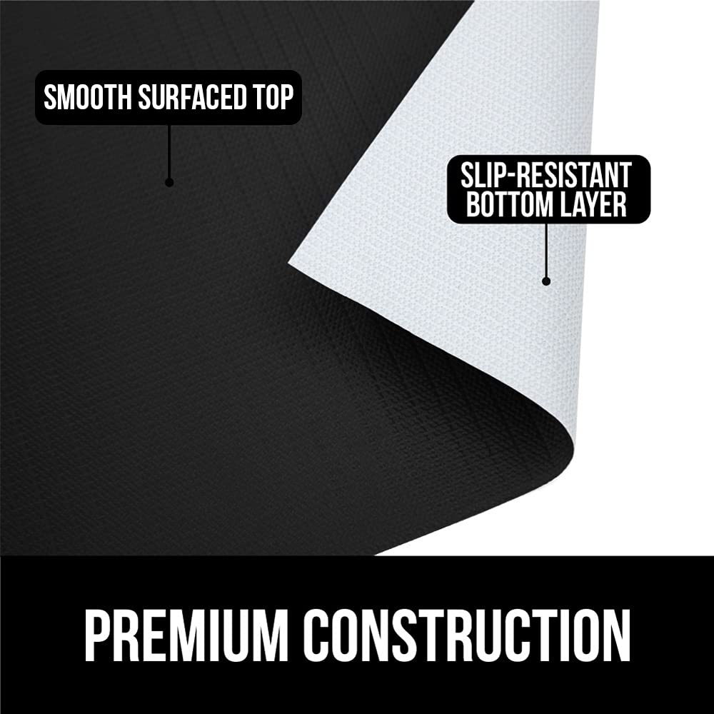 Gorilla Grip Stick Adhesive Removable Liner and Smooth Drawer Liner, Adhesive Liner Size 17.5x10, Contact Liner for Book Covers, Smooth Liner Size 17.5x20, Non Adhesive, Both in Black, 2 Item Bundle