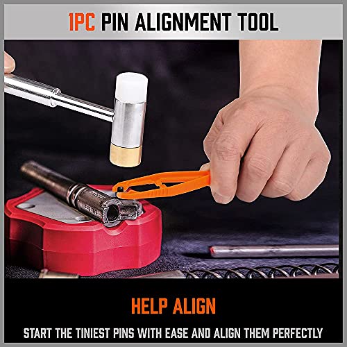 HORUSDY 22-Pieces Punch Set Punch Made of Solid Material, Including Steel Punch and Hammer with Steel for Maintenance