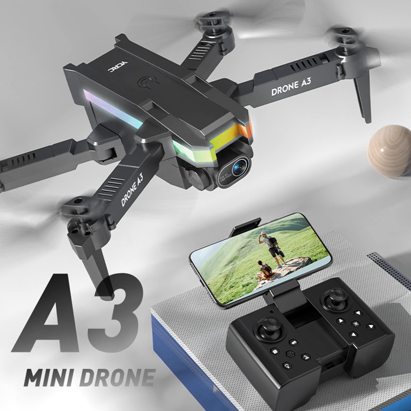 Dual 4K HD FPV Camera Remote Control Foldable Mini Drone - Altitude Hold Headless Mode Start 2.4G WiFi 3 Level Speed Adjustment RC Foldable Quadcopter Toys for Adults Boys Girls