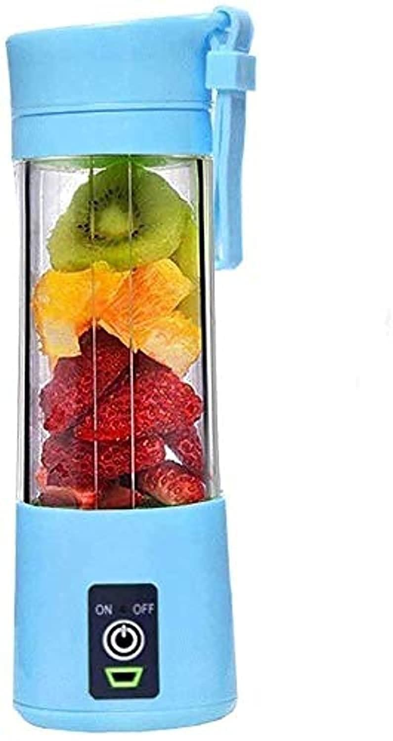 Portable Blender, Personal Blender, Small Fruit Mixer, Electric USB Rechargeable Juicer Cup, Fruit Mixing Machine Home,Travel (blue)