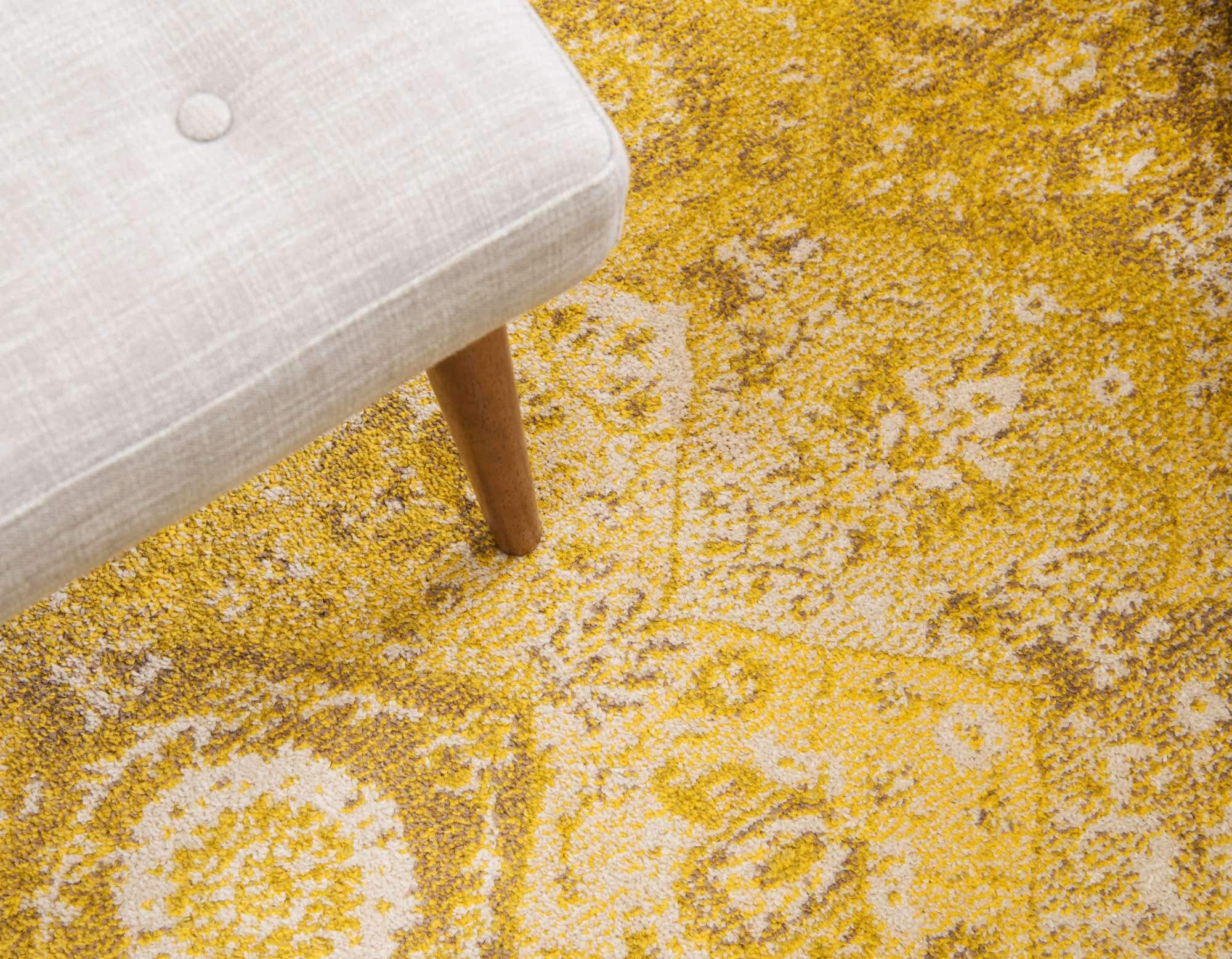 Unique Loom Penrose Collection Area Rug - Blake (2' 2" x 6' 1" Runner, Yellow/ Beige)