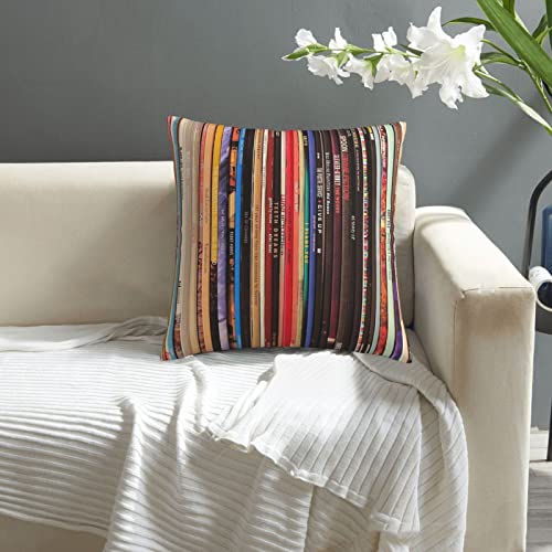 TWSZGD Indie Rock Vinyl Records Pillow Case Decorative Square Throw Pillow Covers Cushion Case Pillowcase for Sofa Couch Bed Chair Car 18x18 Inch/45x45 cm