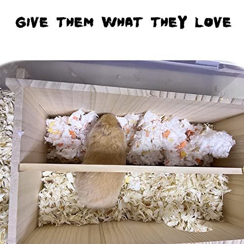 kathson Hamster Wooden Maze Multi-Room Hideouts & Tunnel Exploring Rat Wood House Labyrinth with Removable Wooden Cover for Syrian Gerbils Lemmings Dwarf Mice (Medium (Rectangle))