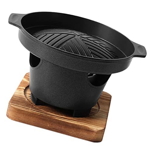 Happyyami 1Set Grill Charcoal Korean BBQ Metal Roasting Rack japanese plate Baking Tool turkey roasting rack Baking Oven Roasting Oven Food Carbon Furnace camping stove aluminum Ham barbecue