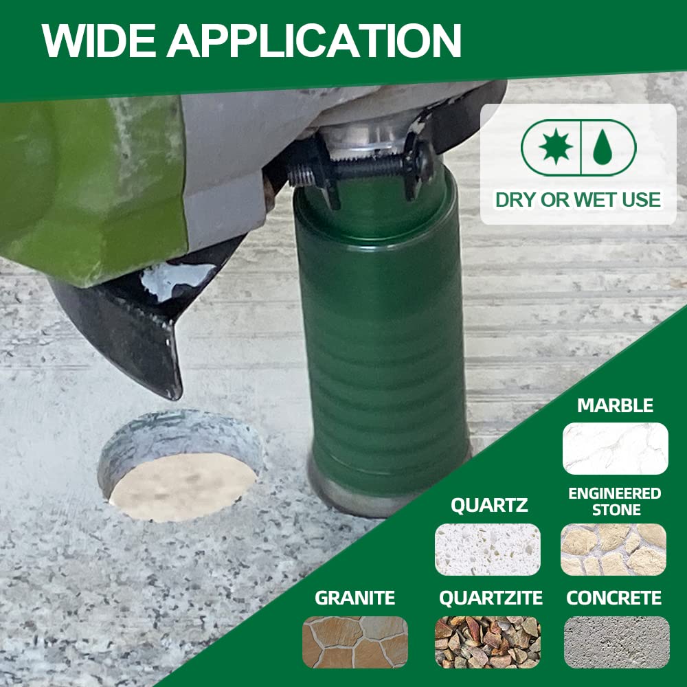 KURSTOL Diamond Core Drill Bits - 1-3/8 Inch with 58-11 Thread Granite Hole Saw Dry or Wet Drilling Hard Stone Marble Concrete Quartz Countertop Laser Welded Masonry Coring(35mm)