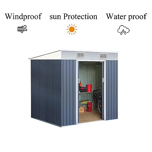 Storage shed,Outdoor Storage shed,Lockable Outdoor Storage shed with Solar Lights,Suitable for Gardens, Yards, terraces, can Store Various Tools, Bicycles, weeders, and Other Outdoor Products (Color
