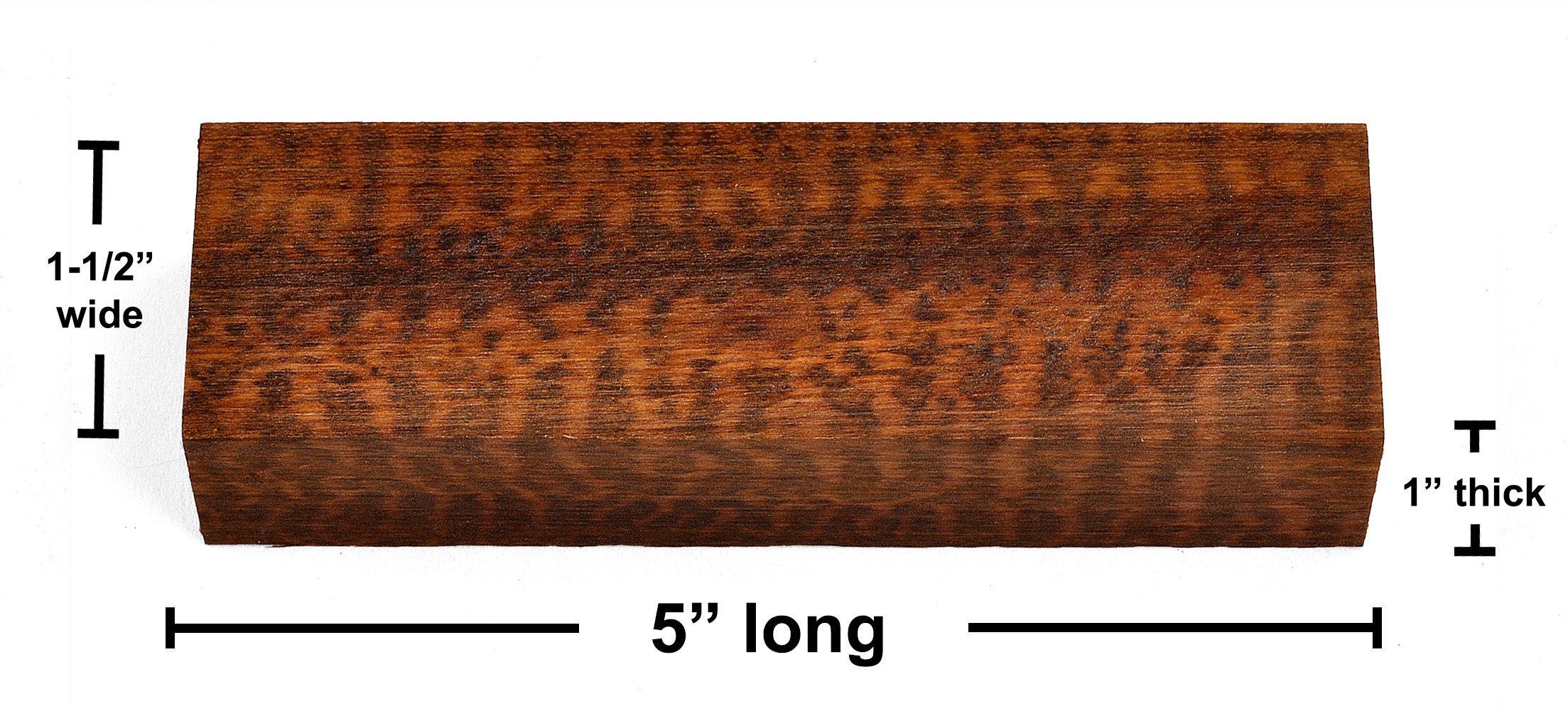Texas Knifemakers Supply Snakewood Knife Handle Block (Each Piece is Unique) 5" x 1-1/2" x 1"