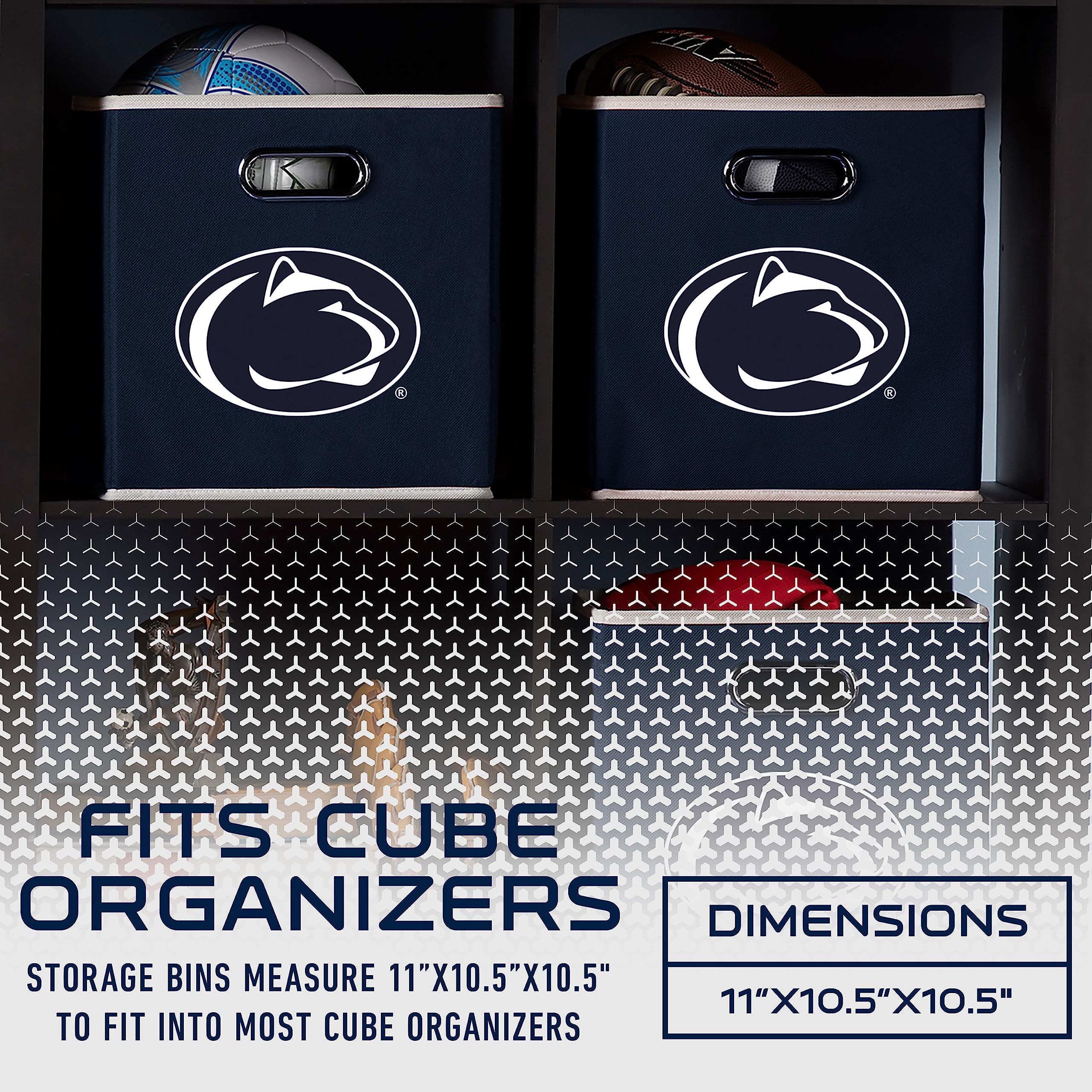 Franklin Sports Storage Bin - Made to Fit Storage Bin Shelf Organizers - 10.5" x 10.5" - College Officially Licensed White