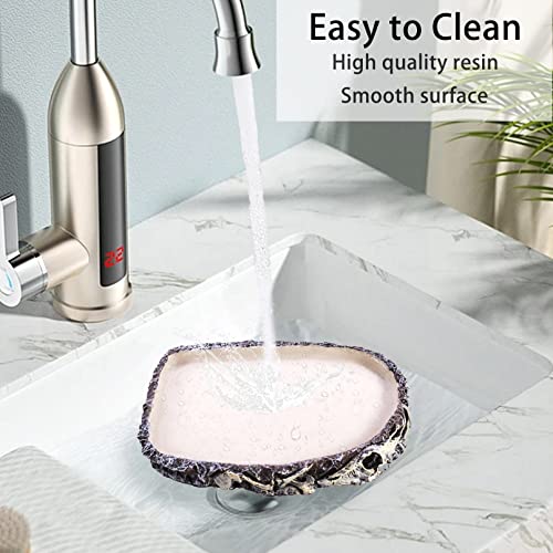 Tfwadmx Reptile Water Bowl Reptile Rock Food Dish Reptile Feeder Food and Water Feeding Bowl for Lizard Bearded Dragon Turtle Frog Leopard Gecko Snake Chameleon