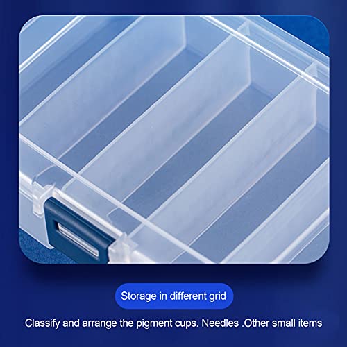 Organizer Box, 5 Grids Clear Visible Plastic Accessories Compartment Transparent Container Dividers Craft Case with Adjustable for Beads Art DIY Crafts Jewelry Fishing Tackles Bead Storage