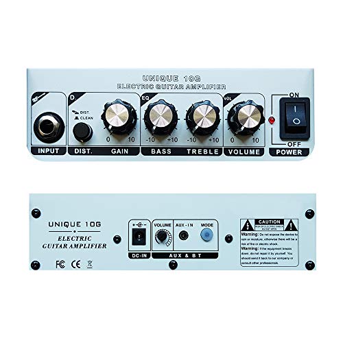 OBB Dual-Powered Bluetooth Guitar Amp, Portable Electric Guitar Amplifier with 10W Speaker, Guitar Amplifier Includes Gain/Bass/Treble knob
