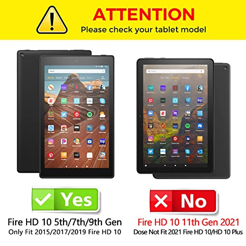 Merocab Kids Case for Fire HD 10 2019/2017/2015 Releases, HD 10 5th/7th/9th Gen Cover Shockproof Kid-Proof Flexible Durable Foam Cover with Handle Stand for Fire HD 10 2015/2017/2019 Releases