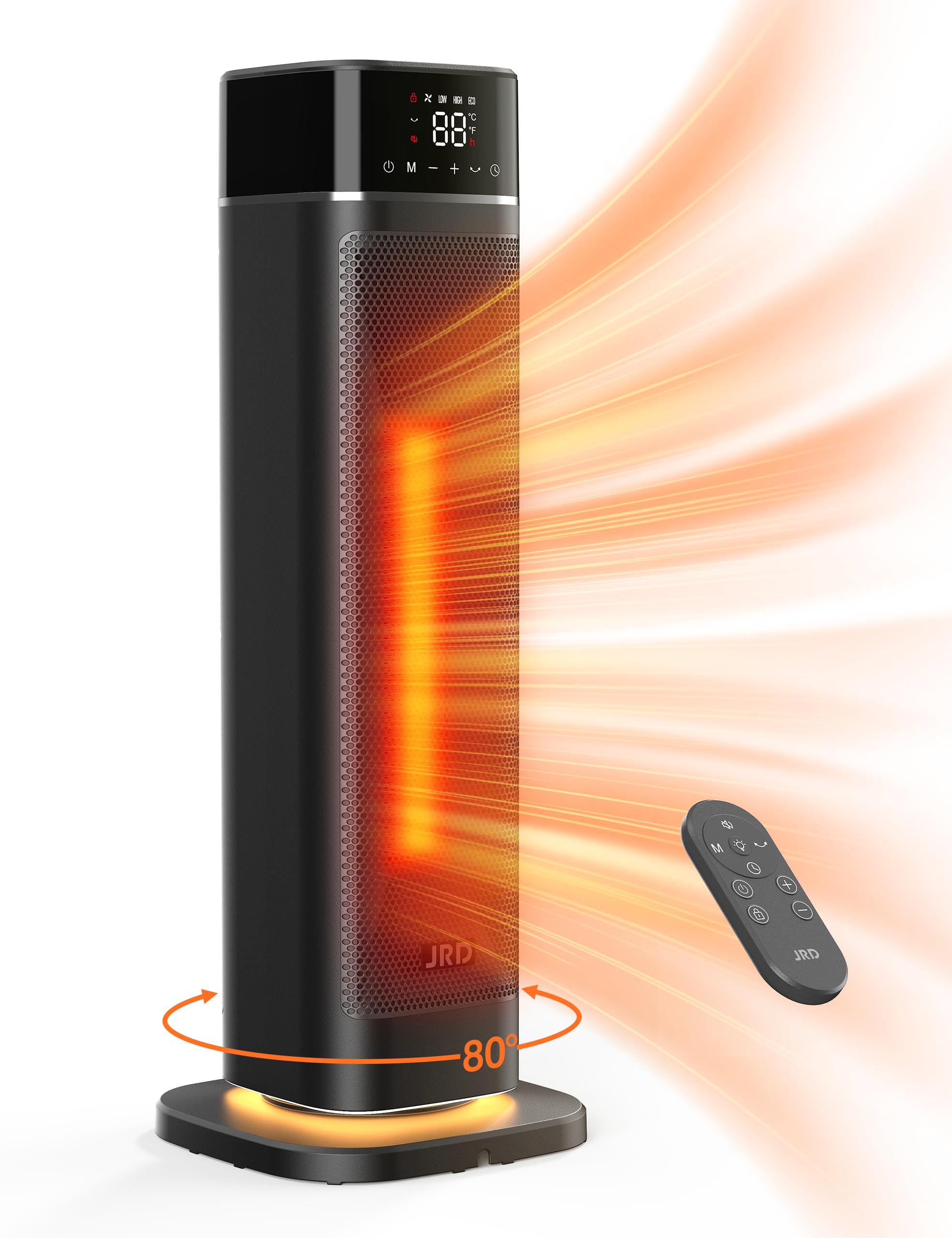 JRD 24" Fast Electric Heater with Remote Portable Heater for Garage