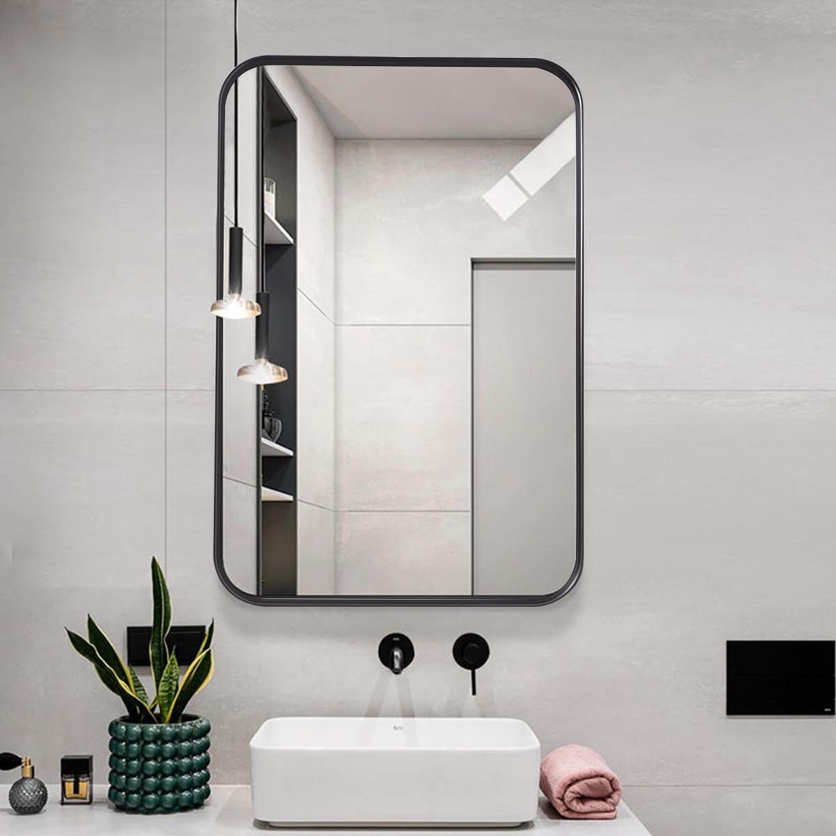 ITSRG Gold Mirror Bathroom Wall Mirror 20" x 30" Wall Mounted Mirror for Vanity, Decorative Rectangular Aluminum Alloy Frame for Bedroom and Living Room(Gold)