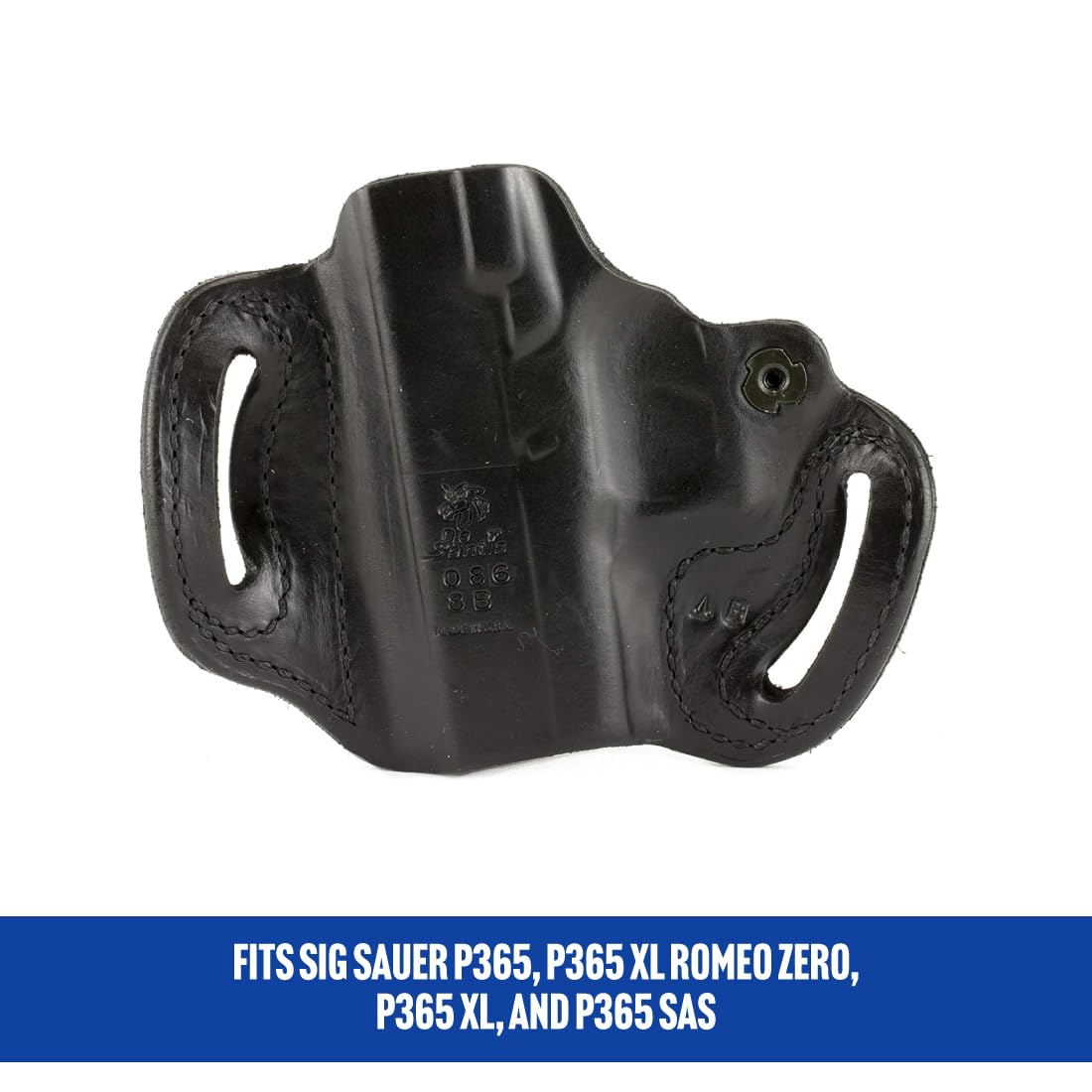 DeSantis Mini Slide Gun Holster, Fits SIG SAUER P365, P365 XL Romeo Zero, P365 XL, P365 SAS, Built from Leather, Pistol Holster with an Adjustable Tension Device, Black, Right Fitment