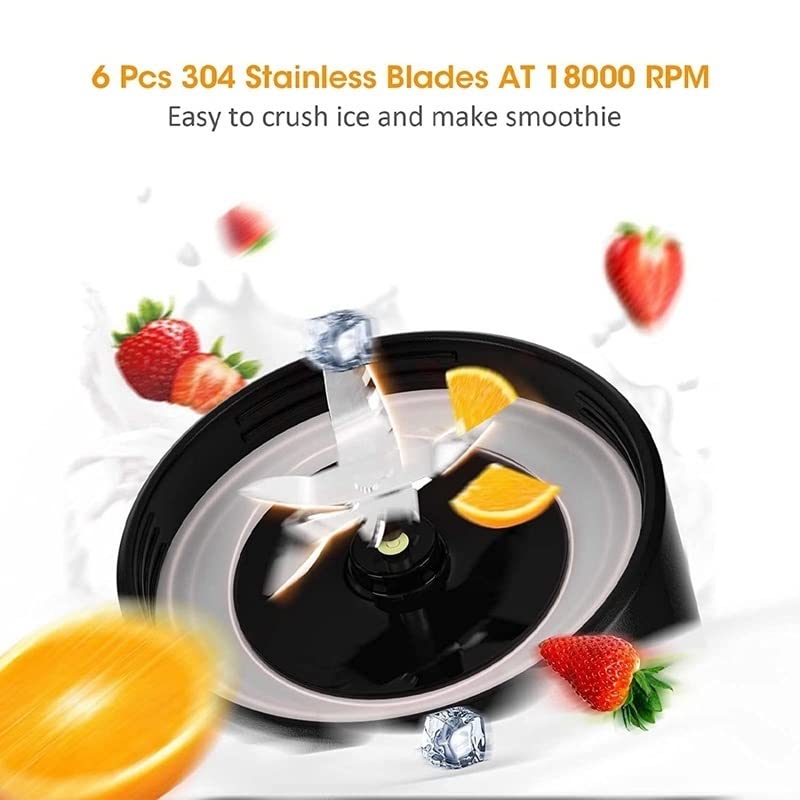 SRLIWHITE Portable Blender, Rechargeable Blender With 500Ml Bottle, Waterproof Blender For Milkshakes And Smoothies Small Juicer (Color : Black)