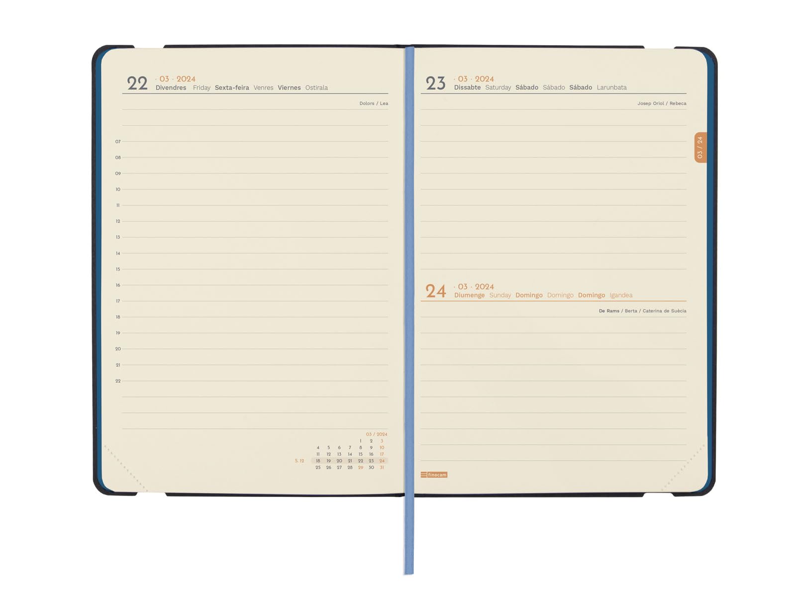 Finocam - Planner 2024 Flexi Joy 1 Day Page January 2024 - December 2024 (12 Months) Bloom Catalan