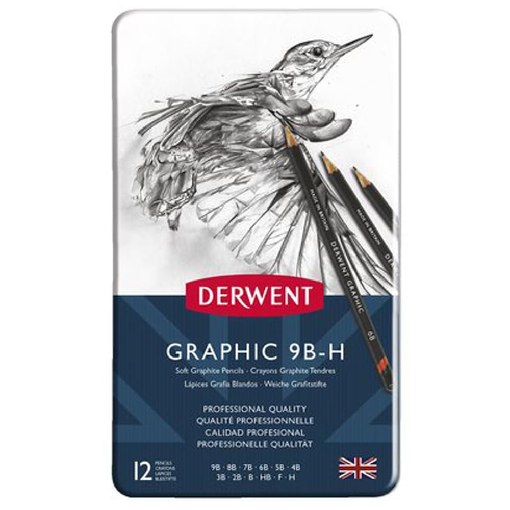 Derwent Drawing Pencils School Supplies, 12 Count (Pack of 1), Gray