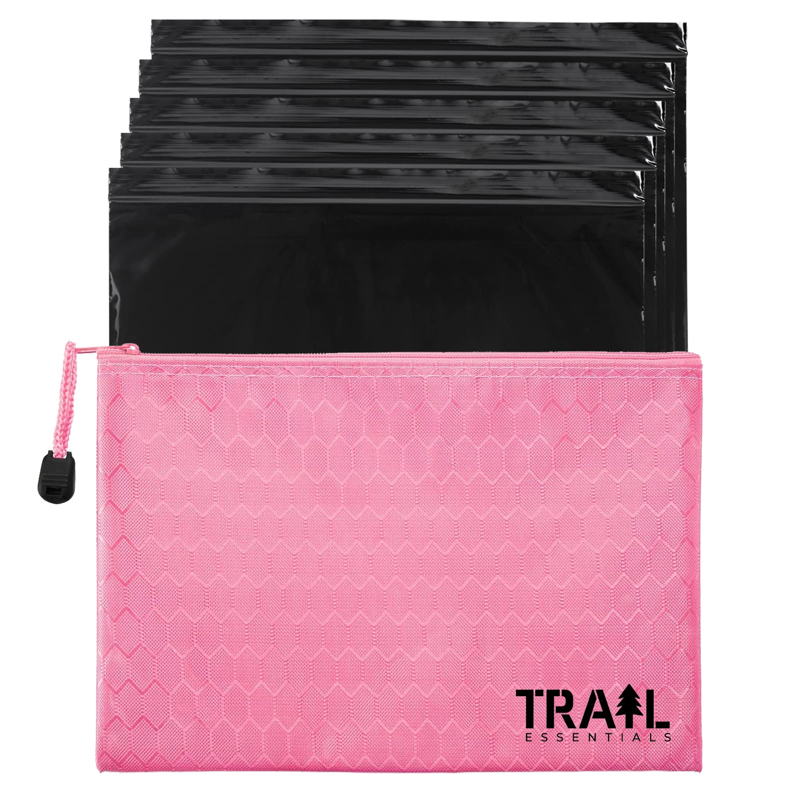 Trail Essentials Adult Diaper Disposal Bags - Large, Black Opaque, Zip-Seal Disposal Bags for Adult Diapers, Incontinence Underwear, Undergarments with Travel Pouch (Black)