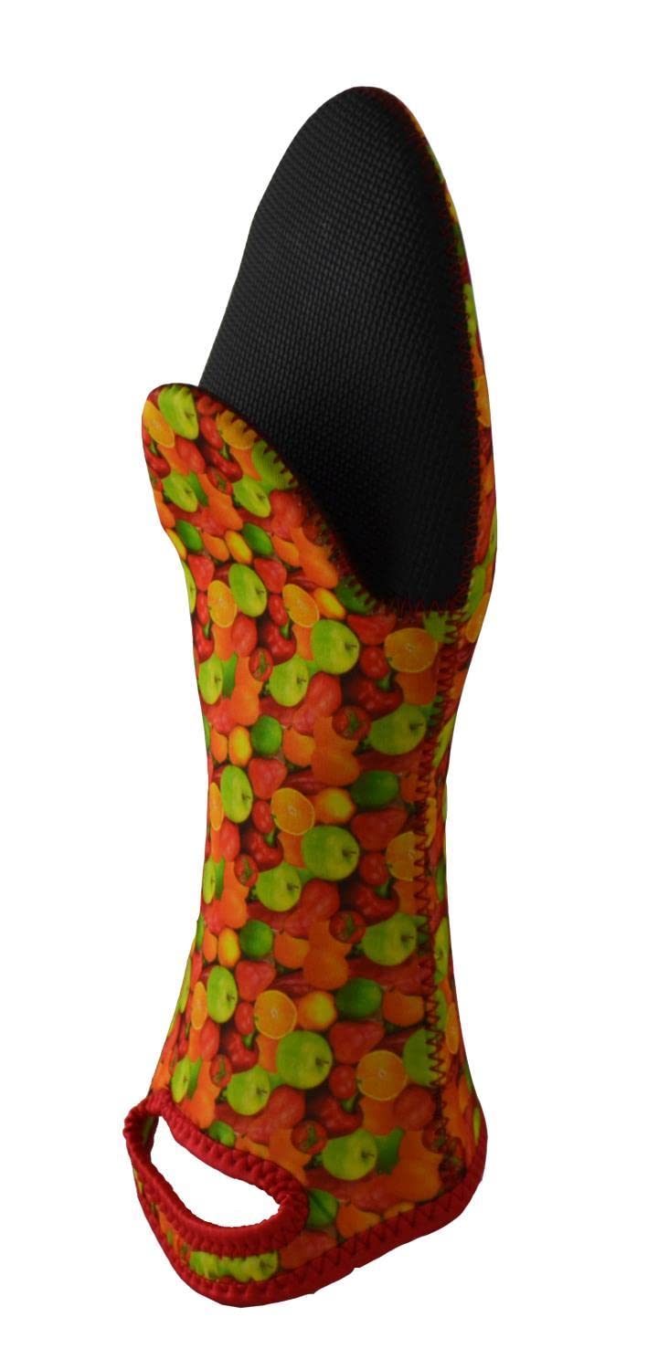 Heat Resistant Neoprene Oven Mitt with Fruit Pattern