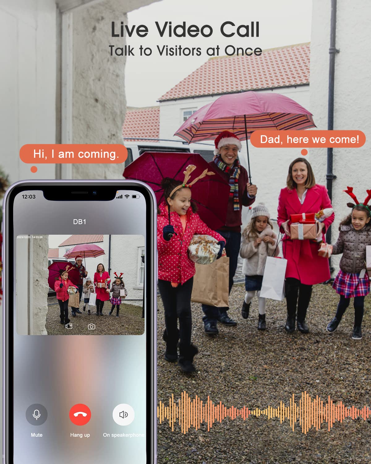 Dzees Doorbell Camera Wireless, 2K Video Doorbell Wireless, WiFi Doorbell with AI Analysis, Rechargeable Wireless Battery, IP65 Weatherproof, 2-Way Audio, 160º Wide-Angle, Anti Theft