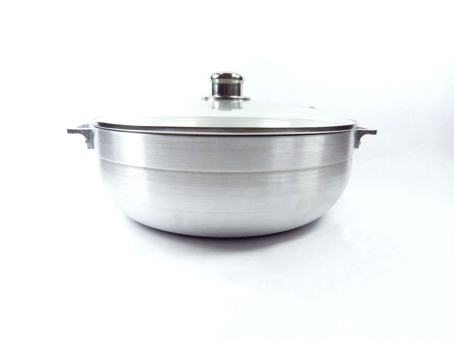 Uniware Aluminum Heavy Gauge Caldero Dutch Oven With Glass Lid, Silver, 15 quart
