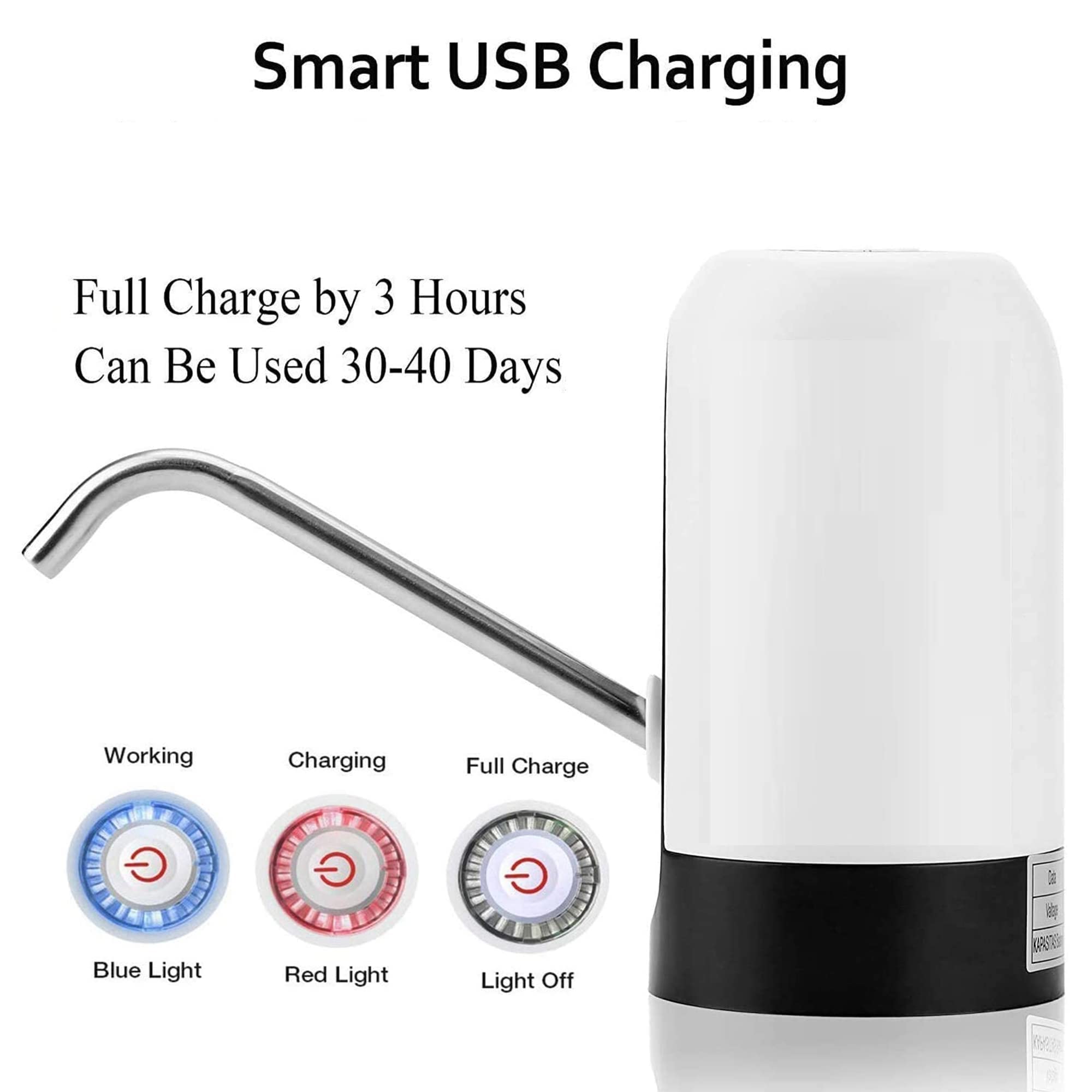 Electric Water Dispenser, Automatic Portable Water Dispenser, Drinking Water Pump for 5 Gallon Bottle Jug with Rechargeable