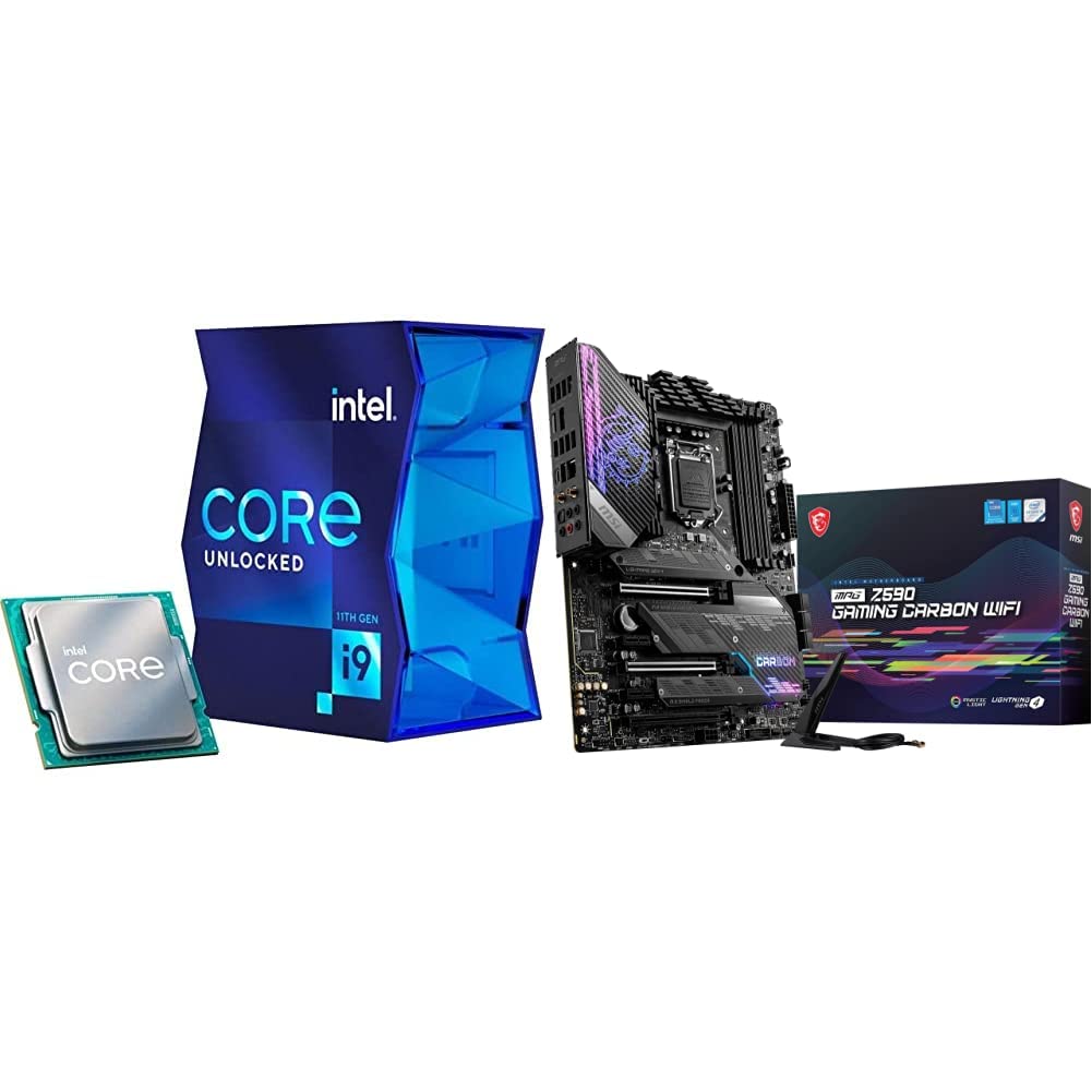 Intel® Core™ i9-11900K Desktop Processor 8 Cores up to 5.3 GHz Unlocked LGA1200 with MSI MPG Z590 Gaming Carbon WiFi Gaming Motherboard