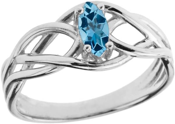 Exquisite Sterling Silver December Birthstone Celtic Knot Engagement/Promise Ring (Size 9)