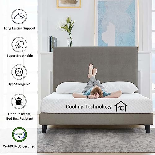 OTRIEK King Size Mattress, 6 Inch Gel Infused Memory Foam Mattress Medium-Firm Mattress for Pressure Relief & Cooling Sleep, CertiPUR-US Certified, Bed in a Box (King)