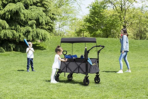 Delta Children Adventure Stroller Wagon, Grey/Black