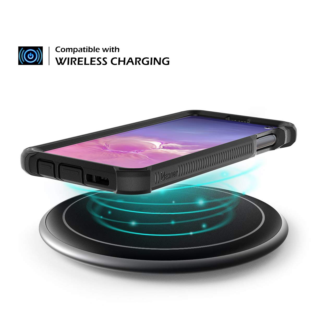 Dexnor Galaxy S10E Case with Built-in Screen Protector Clear Rugged Full Body Protective Shockproof Hard Back Defender Dual Layer Heavy Duty Bumper Cover Case for Samsung Galaxy S10E - Purple
