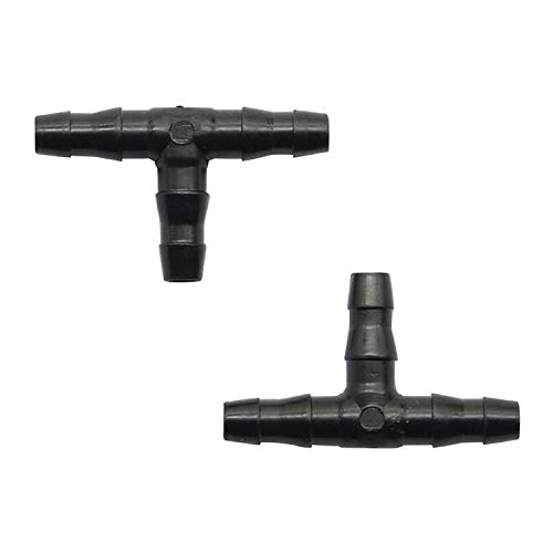 Kalolary 100PCS Barbed Tee Connectors Drip Irrigation, 4/7 mm Universal Barbed Tee, Drip Irrigation Joint Micro Spray Irrigation Joint for Watering Systems Garden Tool (4/7mm Tee Pipe)