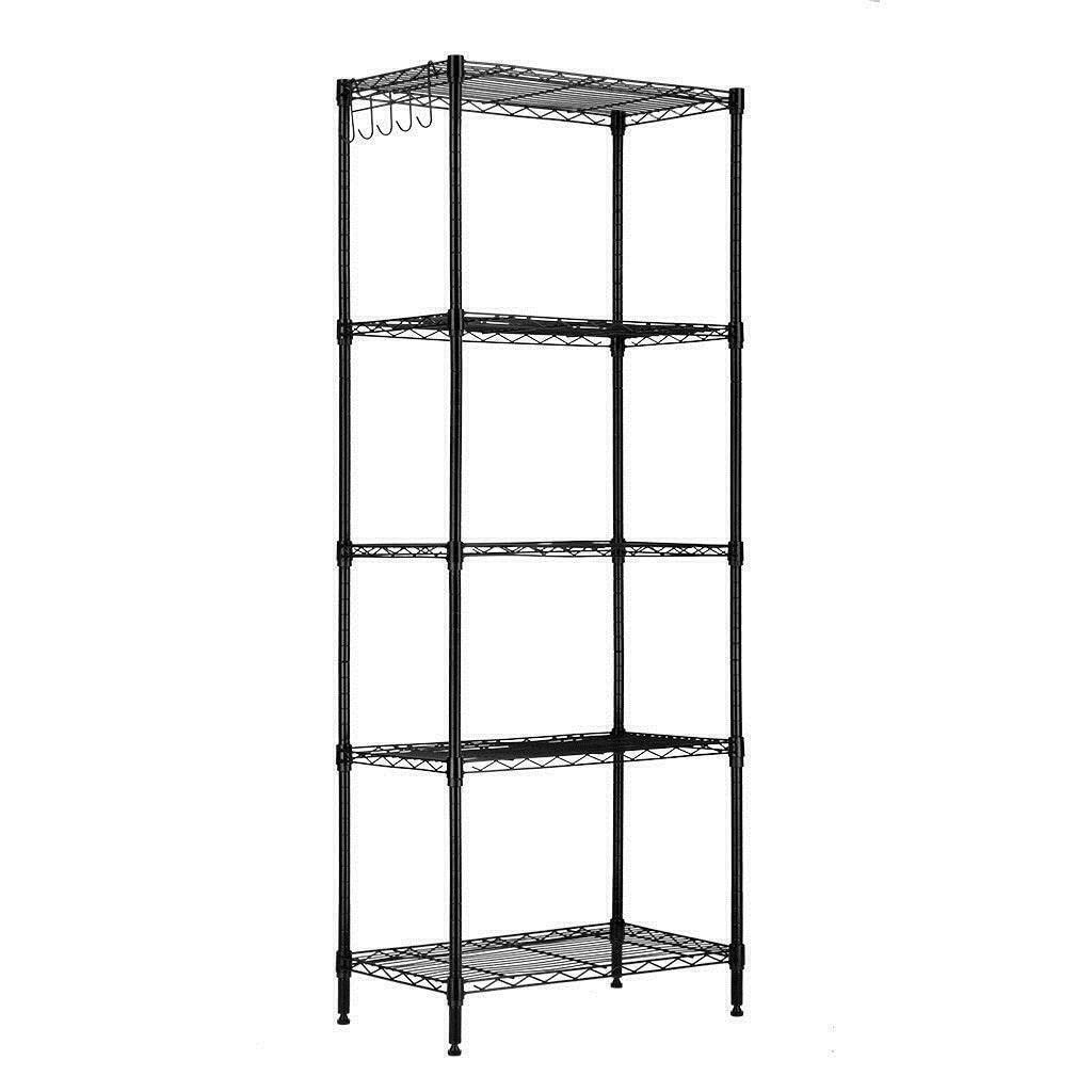 MEZHI 60"x22"x12" 5 Layer Wire Shelving Rack Adjustable Shelf Storage Unit Commercial