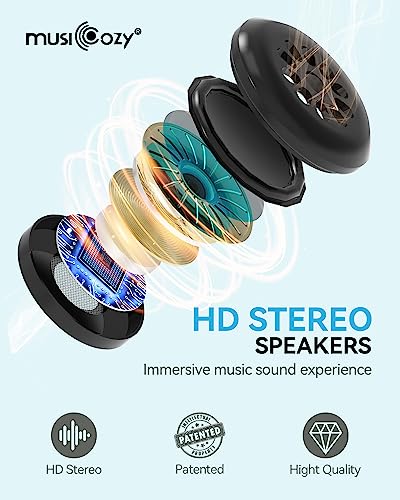 MUSICOZY Sleep Headphones Bluetooth Sleep Eye Mask for Sleeping, Wireless Music Sleeping Masks Headphones, Sleep Earbuds for Side Sleepers Men Women with Speakers Cool Tech Gadgets