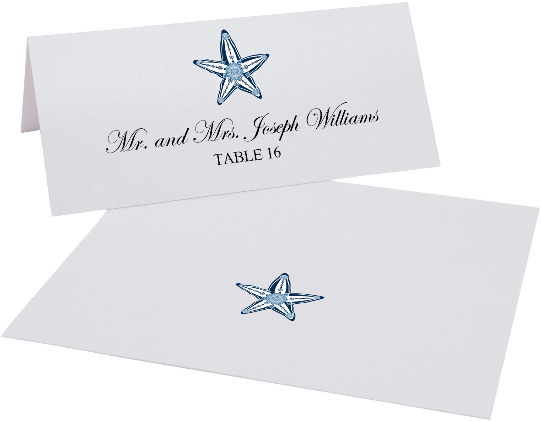 Starfish Printable Place Cards, Set of 60 (10 Sheets), Laser & Inkjet Printers - Wedding, Party, Dinner, and Special Events - Made in the USA
