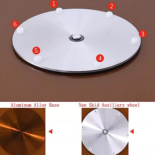 Generic Large Glass Lazy Susan Turntable 60/70/80/90/100cm Round Rotating Dining Table Serving Tray Aluminum Base, Thick & Durable, Easy To Clean Smooth Spin (Color : Brown/TAN, Size : 60 cm (24 in)