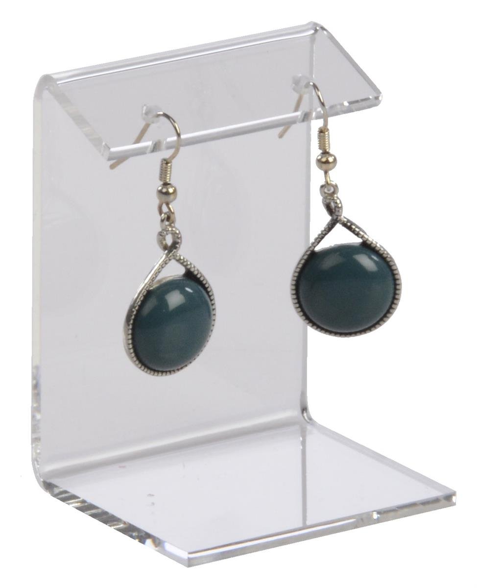 Displays2go Earring Display Stands Single Pair (18 Pack Includes 6 Large, 6 Medium, 6 Small), Clear Arcylic