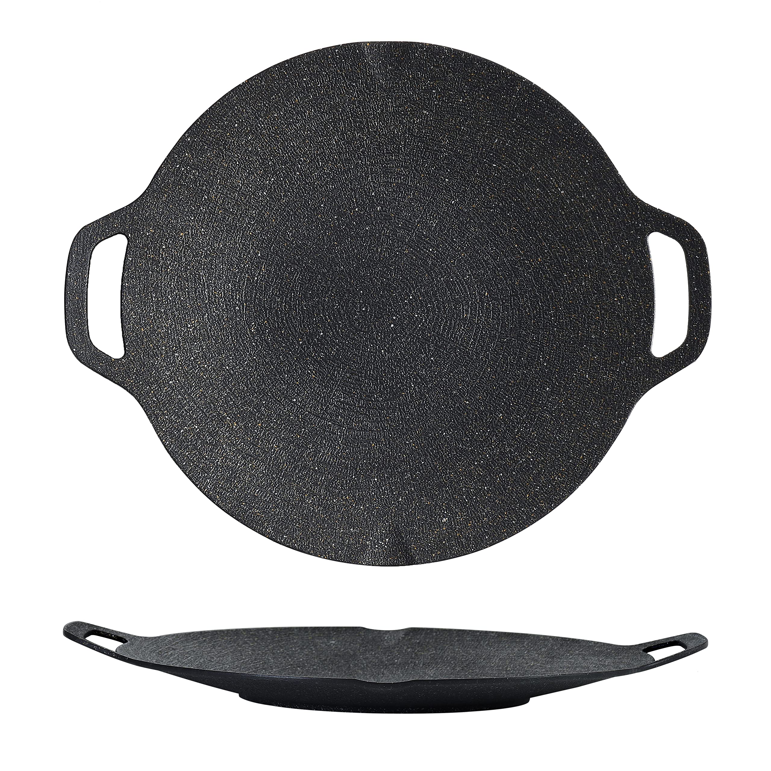 Gbultn Korean BBQ grill pan, Medical stone Coating, stovetops and Induction Compatible,Round Griddle pan, PFOA free Toxin free (13.4inches)